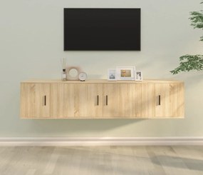 vidaXL 3dílný set TV skříněk kompozitní dřevo [3188414] Barva: bílá s vysokým leskem