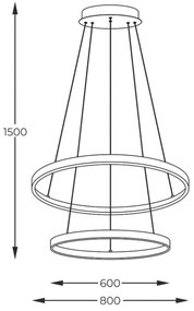 Zuma Line 2023200-BK - LED Lustr na lanku BRENO LED/60W/230V 3000/4000/6000K