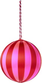 HANG ON Koule pruhy 8 cm - červená/růžová