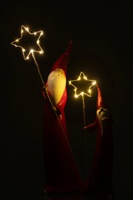 Sada 2 kusů Santa s vánoční LED hvězdou – 14*9*51/ 10*6*37 cm