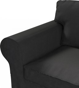 Potah na pohovku IKEA  Ektorp 2-místná, rozkládací, STARÝ MODEL barva černá látka pletený vzor