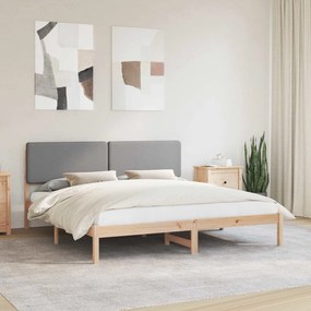 Rám postele s čalouněným čelem s čelo Světle šedá 200 x 200 cm 3405562