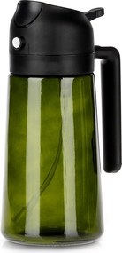 VILDE Skleněný rozprašovač a dávkovač na olej 2v1 450ml - zelené sklo