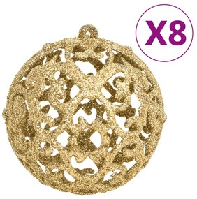 111dílná sada vánočních ozdob zlatá polystyren