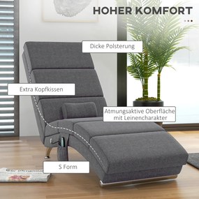 HOMCOM polohovací křeslo s masážní funkcí elektrické lounge křeslo masážní křeslo s vysokým opěradlem, dálkové ovládání, skládací TV křeslo s 5 režim…
