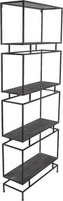 Černý antik regál ke stěně Walliet - 61*23*160 cm
