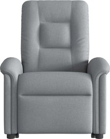 Zvedací masážní polohovací křeslo světle šedé textil 3303264