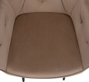 Designové křeslo, světle hnědá Velvet látka, VERIO