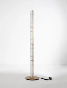 Kovová LED stojací lampa v mosazné barvě se skleněným stínidlem (výška 165,5 cm) Gloree – Nova Luce