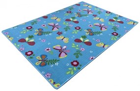 Vopi Dětský koberec Motýlek 5271 modrý 95 x 200 cm