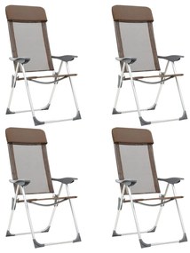 Skládací kempingové židle 4 ks hnědé hliníkové,  44311
