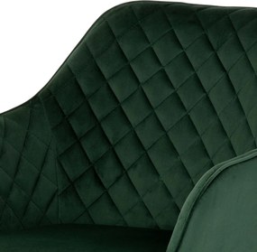 Autronic Jídelní židle, potah smaragdově zelená sametová látka, kovové nohy, černý matný lak DCH-425 GRN4