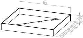 HP-Nábytek Úložný prostor pevný pod lůžko PEVNÝ 129 - buk ROZMĚR: 90 x 200 cm