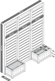 Tchibo - Flexibilní paraván s truhlíky - barva: hnědá