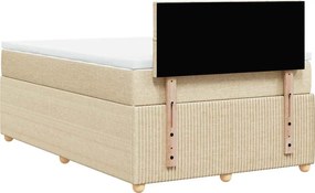 Box spring postel s matrací krémová 120x190 cm textil 3287400