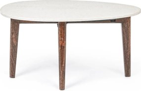 Bílý/v přírodní barvě konferenční stolek s mramorovou deskou 50x70 cm Sylvester – Bizzotto
