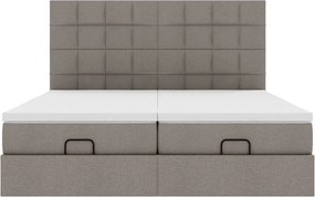 Osmanský rám postele s matracíes taupe 200x200cm textil 3314552
