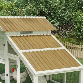 Outsunny 12 kusů trapézového plechu 129x45cm 7m² pozinkovaný střešní plech 0,25 mm odolný proti počasí přírodní dřevo