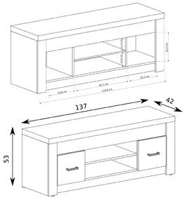 Obývací stěna INDIANAPOLIS s | sestava D | 330 cm | jasan světlý
