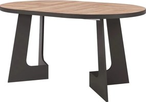 Rozkládací jídelní stůl Belagio 110/160 cm černý/dub Halifax