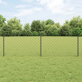 Plot s řetězovým odkazem a sloupkem 25 x 0,6 m Šedá Síťovina 3336278