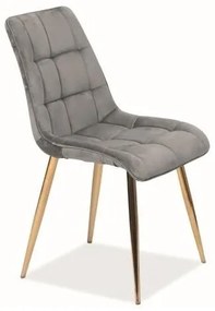 Jídelní židle Chic Velvet II, šedá / zlatá