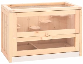 Klec pro křečky 60 x 35,5 x 42 cm masivní jedlové dřevo 172378