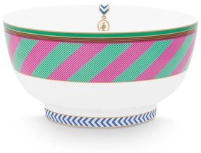 Pip Studio Pip Chique Stripes miska ∅18cm, růžovo-zelená
