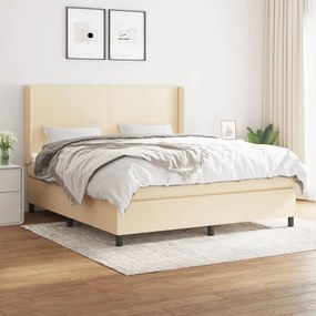 Box spring postel s matrací krémová 180x200 cm textil 3131294