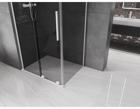 Mexen Velar L, sprchový kout s posuvnými dveřmi 110 x 120 cm, 8mm šedé sklo, bílá matná, 871-110-120-43-20