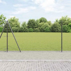 Plotový sloupek s betonovým základem 26 ks Šedá 3350245