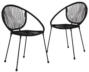 Zahradní židle 2 ks PVC ratan černé,  48566