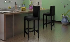 vidaXL Barové stoličky 4 ks umělá kůže [160719] Barva: Černá
