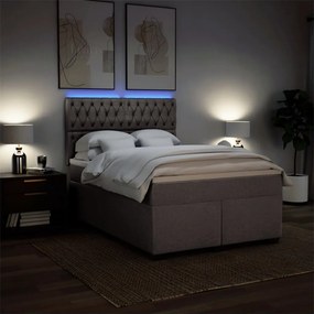 Box spring postel s matrací taupe 160x200 cm textil 3292850