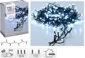 Světelný řetěz 120 LED 9 m - studená bílá