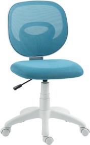 HOMCOM Kancelářská židle, ergonomická židle s C-tvarovanou opěrkou zad, výškově nastavitelná, modrá