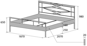 Nábytek ATIKA s.r.o. Kovová postel KELLY Povrchová úprava: bílá, Rozměr: 80 x 200 cm