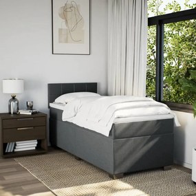 Box spring postel s matrací tmavě šedá 90x200 cm textil 3288072