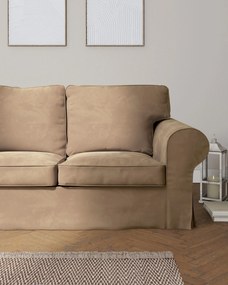 Potah na pohovku IKEA  Ektorp 3-místná, rozkládací STARÝ MODEL PIXBO barva béžová látka lesklé, sametová