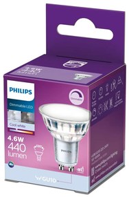 Philips | LED Stmívatelná žárovka Philips GU10/4,6W/230V 4000K | P5008