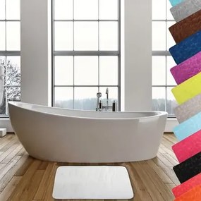 MSV PEBBLES koupelnová předložka 40 x 60 cm bílá / Polyester, PU pěna