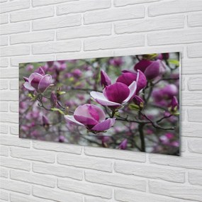 akrylový obraz fialové magnolie 125x50 cm