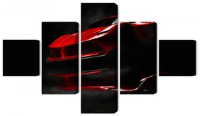 Vícedílný obraz Červené Sportovní Auto 3D Nedostatek Nedostatek Plátno Canvas 150x90