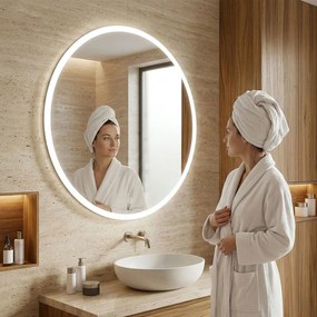 Tutumi Zrcadlo ⌀100 cm s regulovatelným LED osvětlením HOM-70005