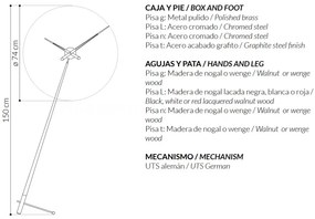 Designové podlahové hodiny Nomon Pisa Gold N 150cm