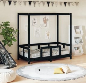 vidaXL Dětská postel 70 x 140 cm masivní borové dřevo [834511] Barva: Černá