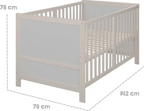 Šedá postýlka s nastavitelnou výškou 70x140 cm Easy Sleep – Roba