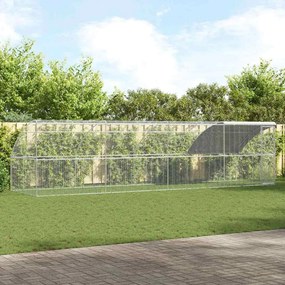 Klec na kuřata 4 ks Stříbrná 800 x 200 x 200 cm Ocel a PE 3368324