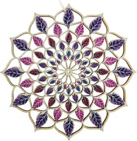 AMADEA Dřevěná dekorace mandala barevná 9  cm