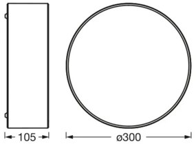 Osram - Stropní svítidlo ORBIS PARIS 1xE27/25W/230V pr. 30 cm černá